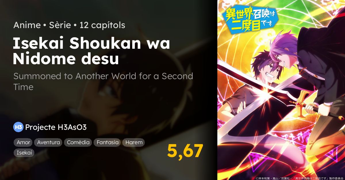 Isekai Shoukan wa Nidome desu | Anime en català | Fansubs.cat