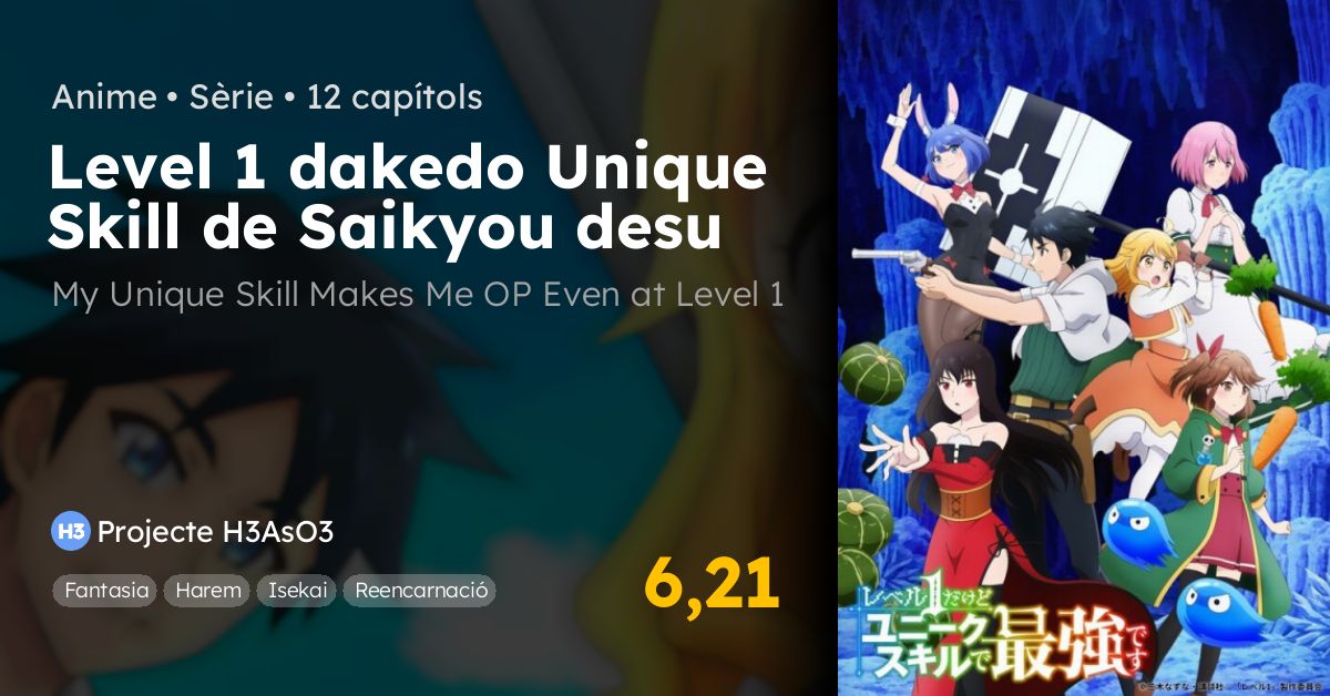 Level 1 dakedo Unique Skill de Saikyou desu | Anime en català | Fansubs.cat